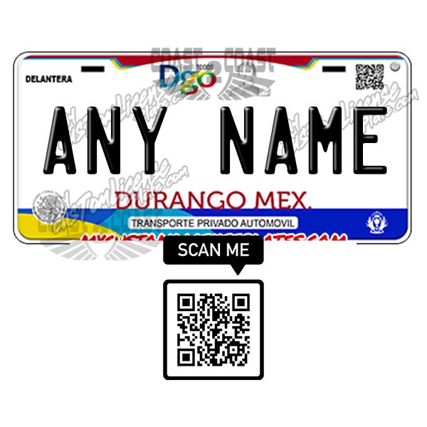Durango Mexico License Plate 01 - Etsy