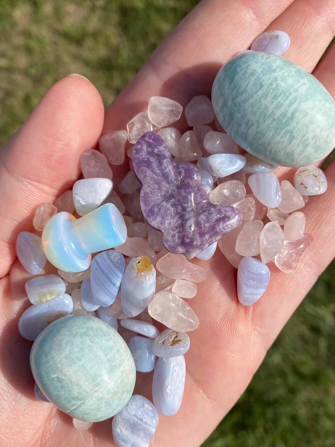 Crystal Confetti - 100 Grams - Opalite - Lepidolite - Amazonite - Blue ...