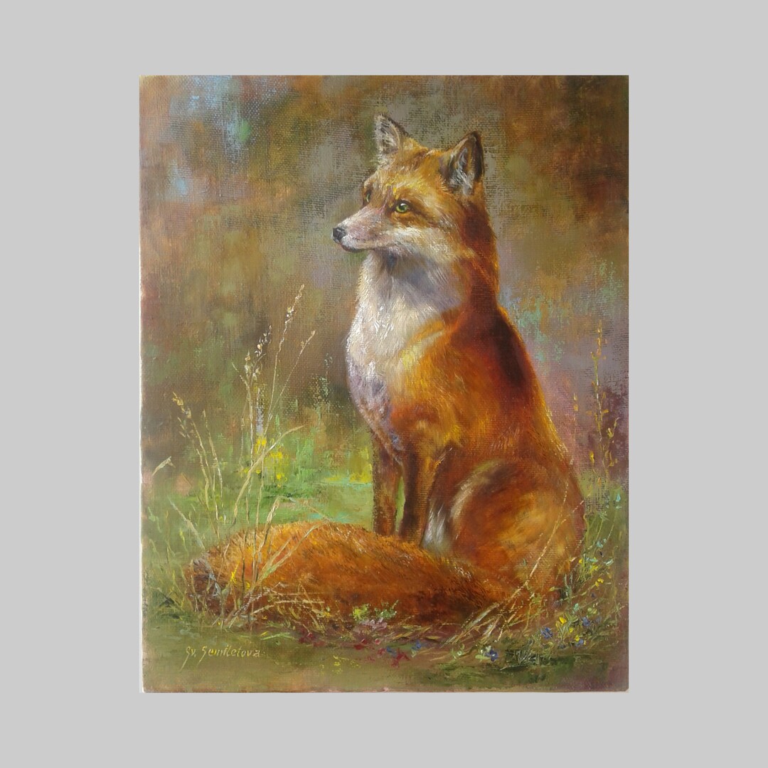 Red Fox Oil Painting on Canvas Original Wall Decor, Made to Order - Etsy UK