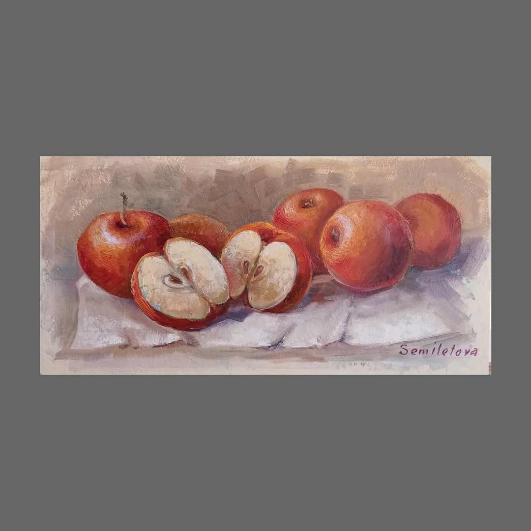 Apples Oil Painting, Apples Still Life, Apples Fine Art - Etsy