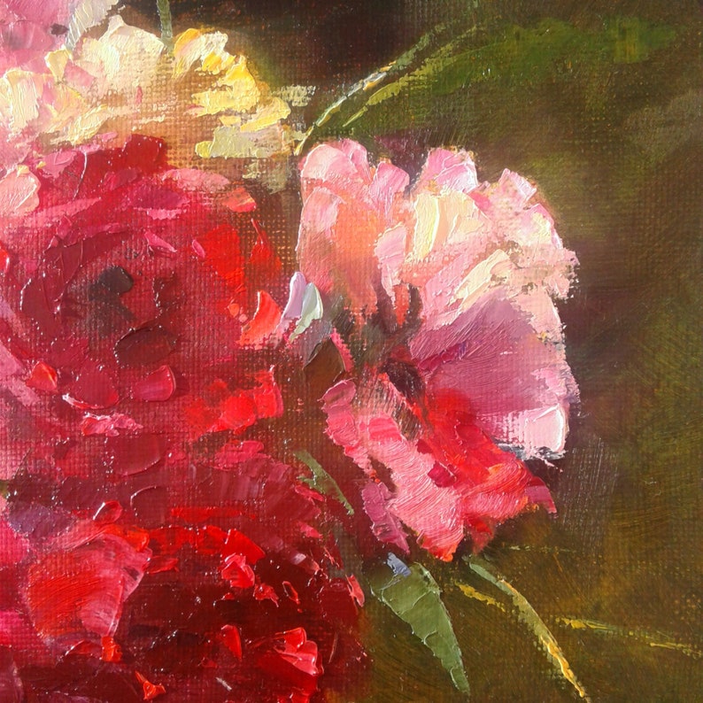 Peonies. Oil painting on canvas. 50x50 cm 20 x 20 | Etsy