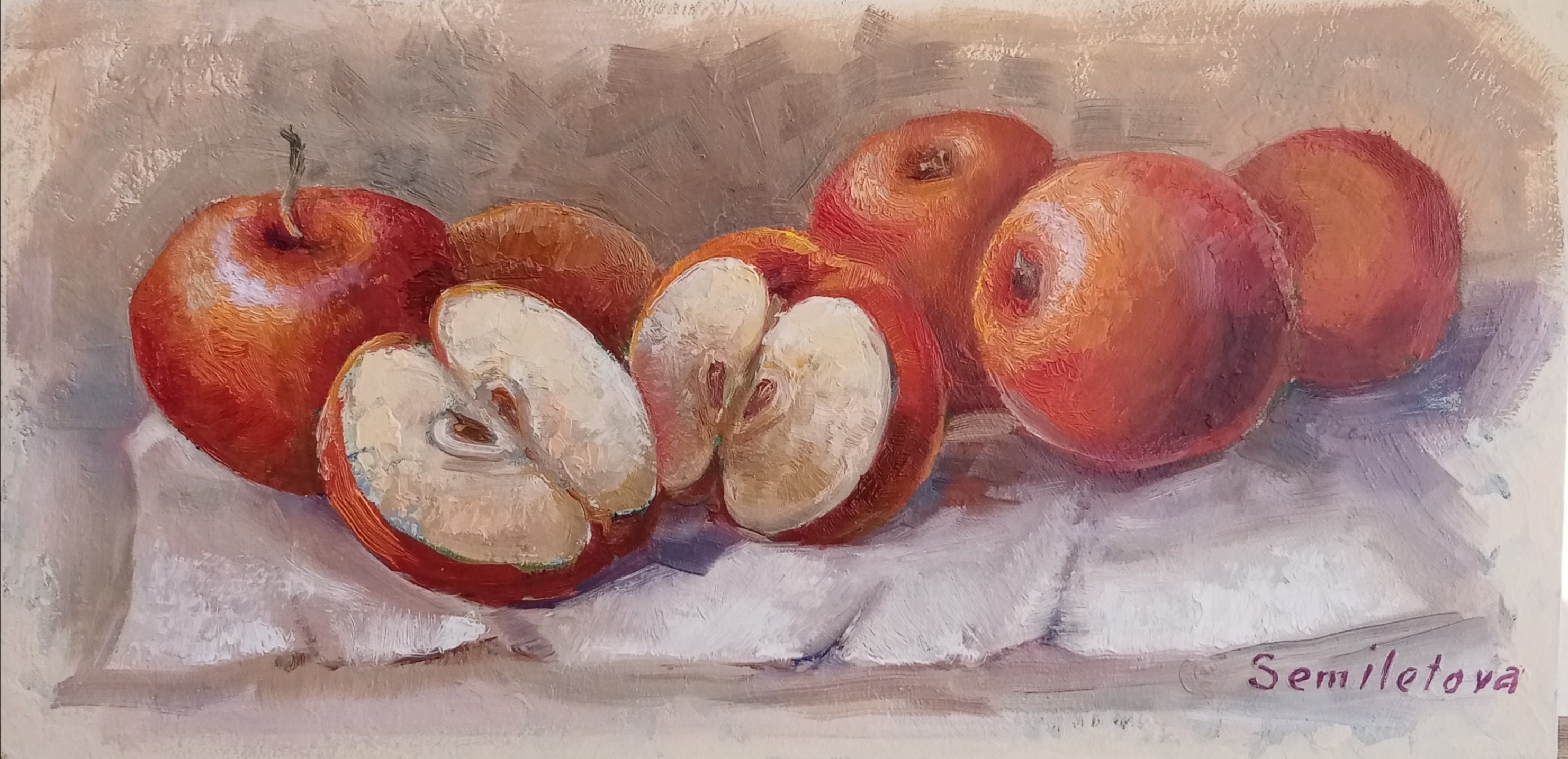 Apples Oil Painting Apples Still Life Apples Fine Art - Etsy