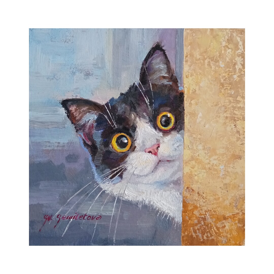 Cat Oil Painting, Cat Portrait, Cat Fine Art - Etsy