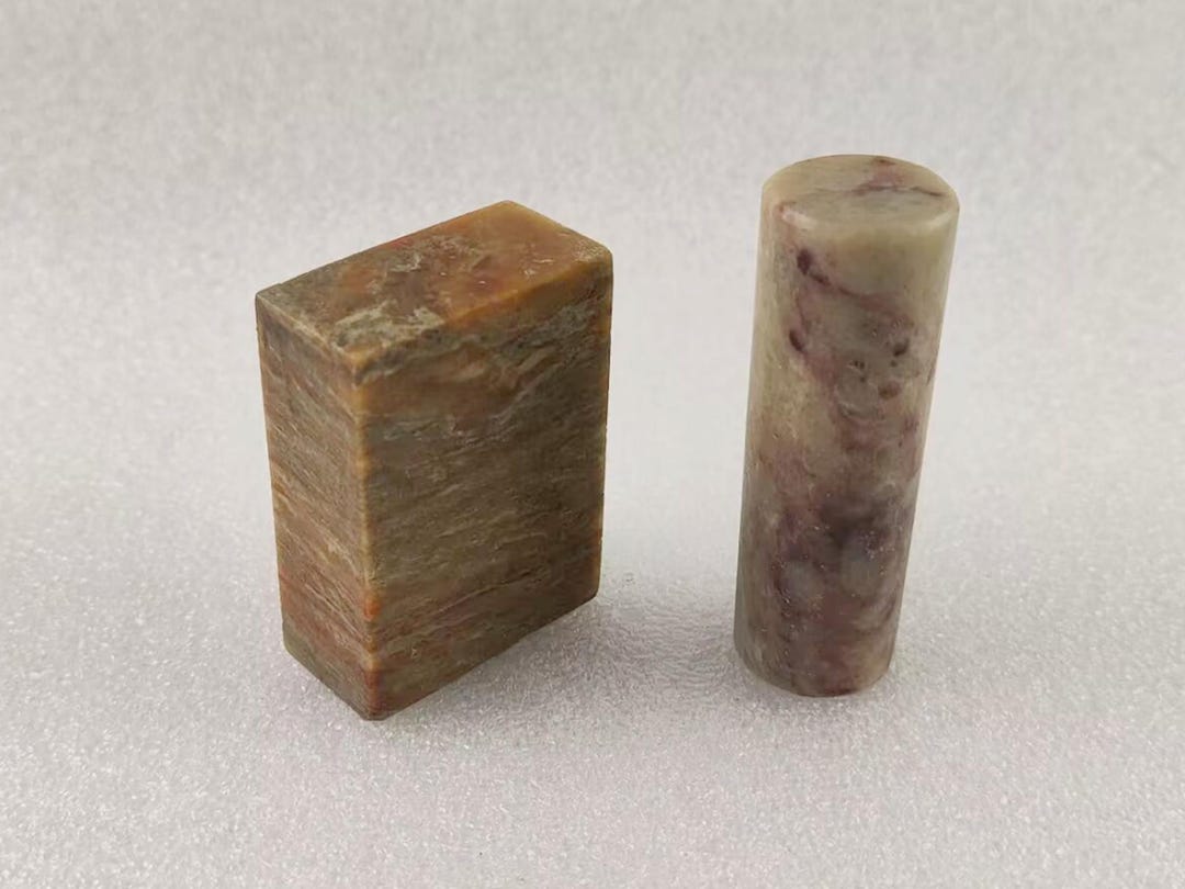 2 Custom Chinese Stone Seals Rectangular Square Hand Chiseled Name ...