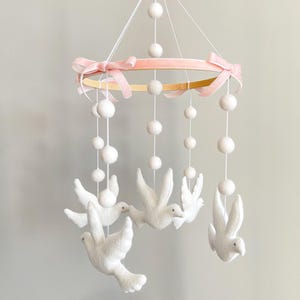 Dove Felt Baby Mobile,felt Mobile With Doves,dove Nursery Mobile,dove ...