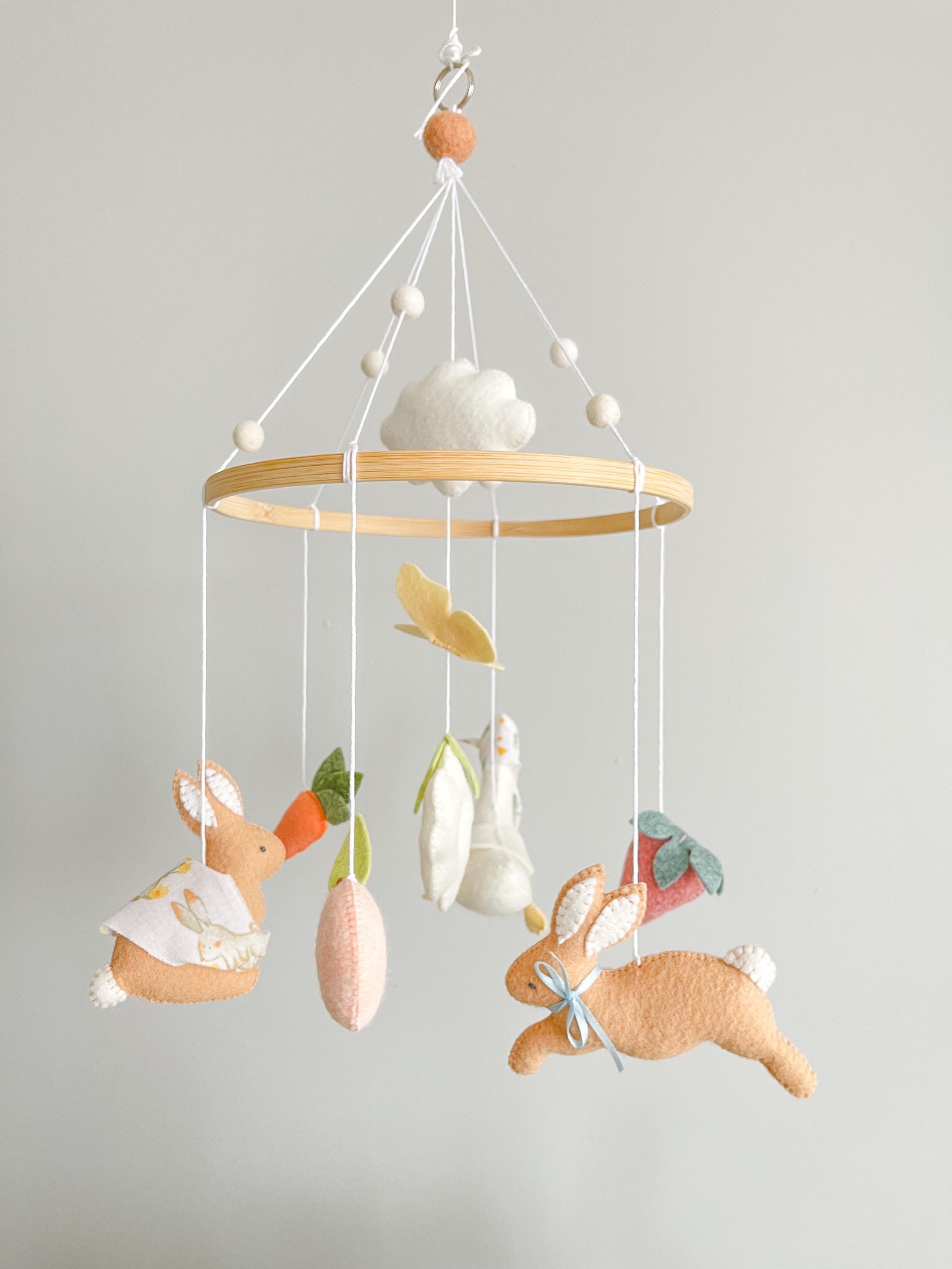 Garden Rabbit Crib Mobile, Garden Rabbit Nursery Mobile, Garden Rabbit ...