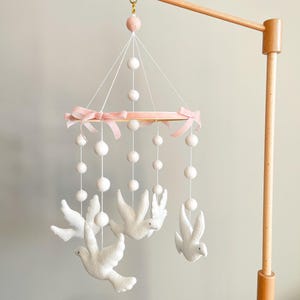 Dove Felt Baby Mobile,felt Mobile With Doves,dove Nursery Mobile,dove ...