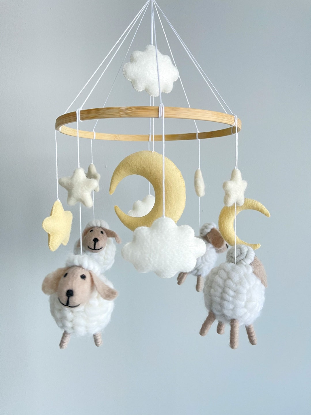 Sheep Felt Mobile,lamb Mobile,sheep Crib Mobile,sheep in Crib Mobile ...