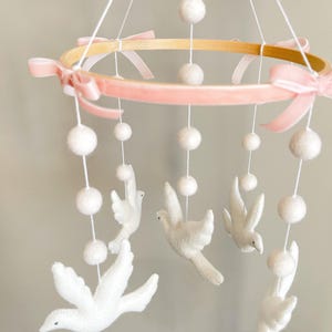 Dove Felt Baby Mobile,felt Mobile With Doves,dove Nursery Mobile,dove ...