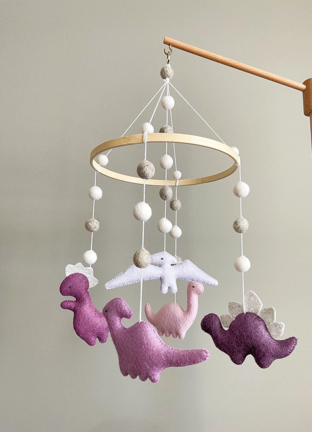 Dinosaur Nursery Mobile, Dinosaur Crib Mobile, Felt Mobile With ...