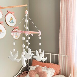 Dove Felt Baby Mobile,felt Mobile With Doves,dove Nursery Mobile,dove ...