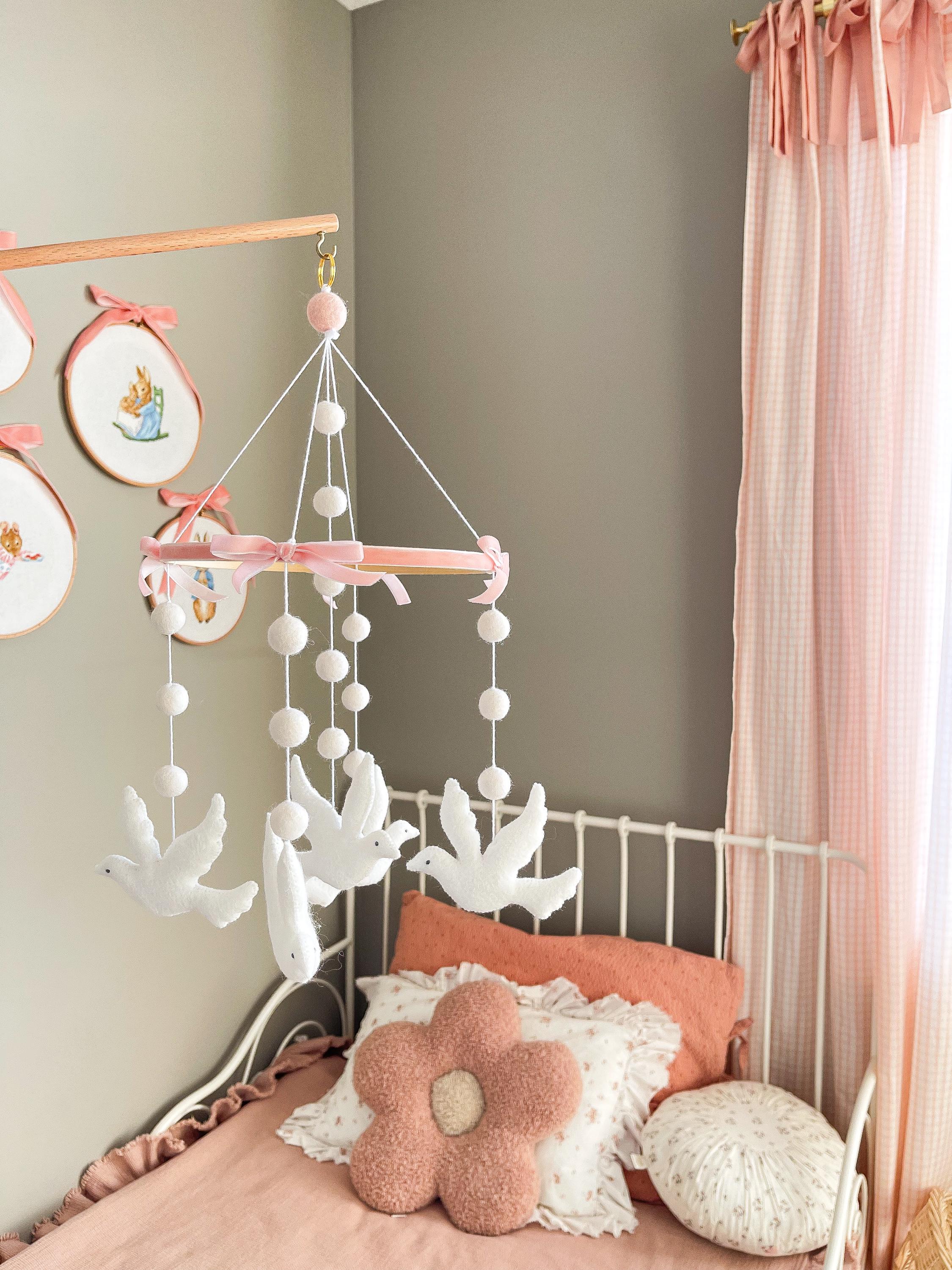 Dove Felt Baby Mobile,felt Mobile With Doves,dove Nursery Mobile,dove ...
