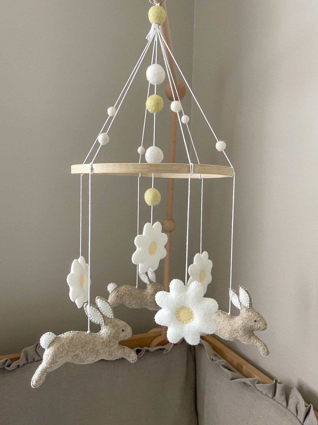 Baby Mobile/ Nursery Felt Mobile/felt Mobile/felt Rabbit/felt Bunny ...