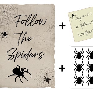 Follow the Spiders Printable Poster: Wizard Party Decor (PDF) - Etsy