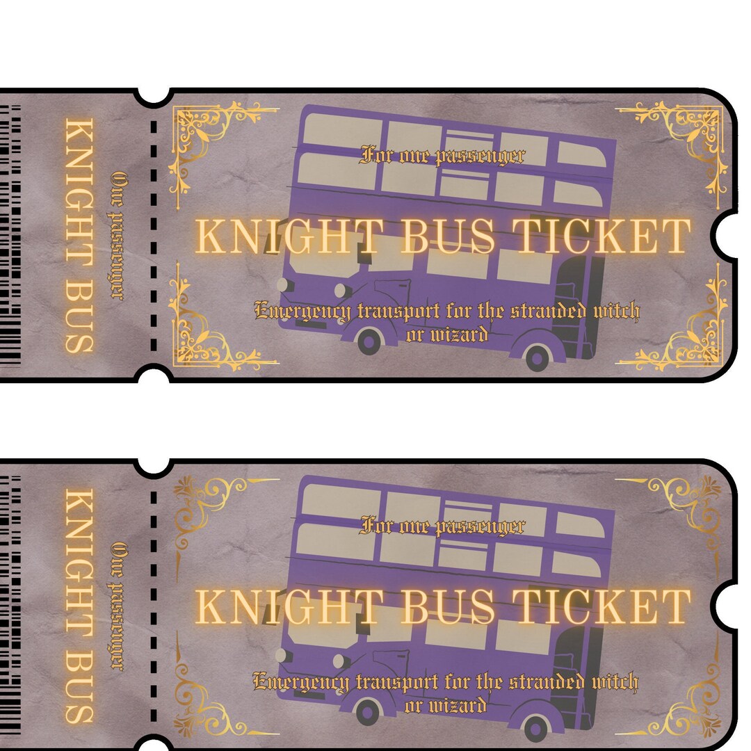 Printable Magic Purple Bus Ticket for Wizard Themed Parties / Gifts ...