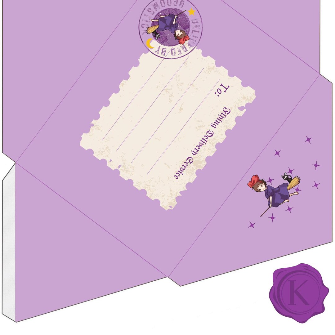 Flying Delivery Service Envelope Delivered by Broomstick Witch Postal ...