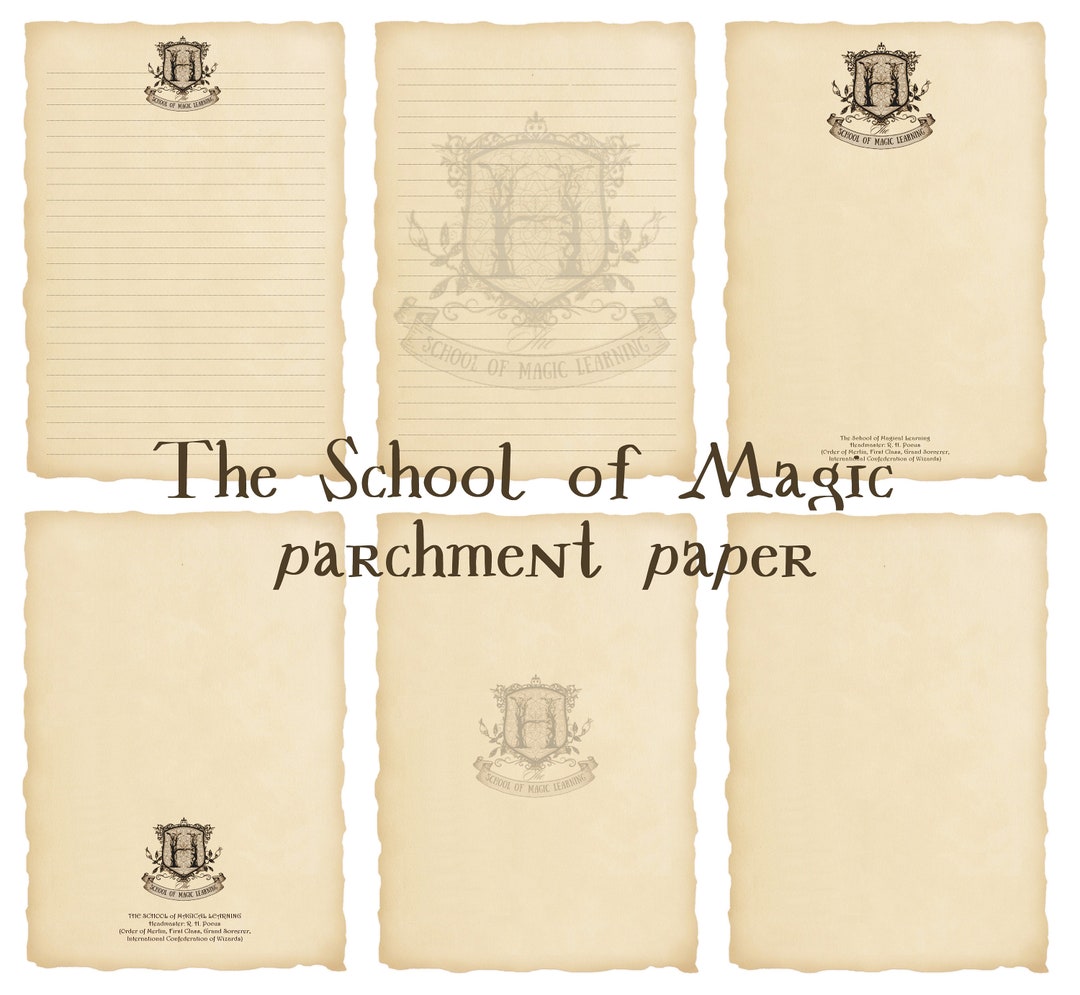 Printable Magic School Parchment Paper: for Wizard Party Invitation or ...