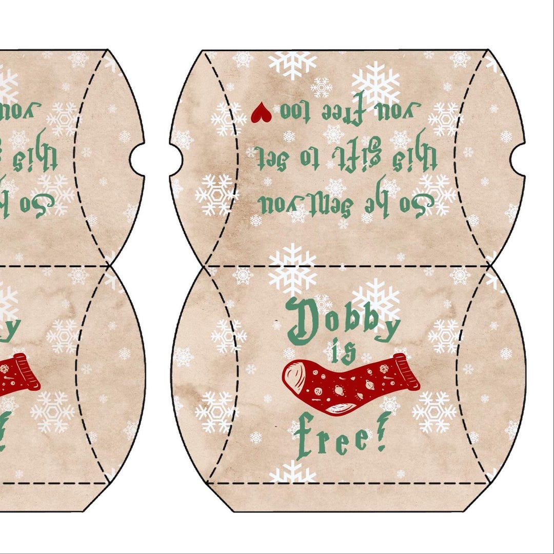 Printable Christmas Free Elf Pillow Box Whimsical Gift Box for Socks ...