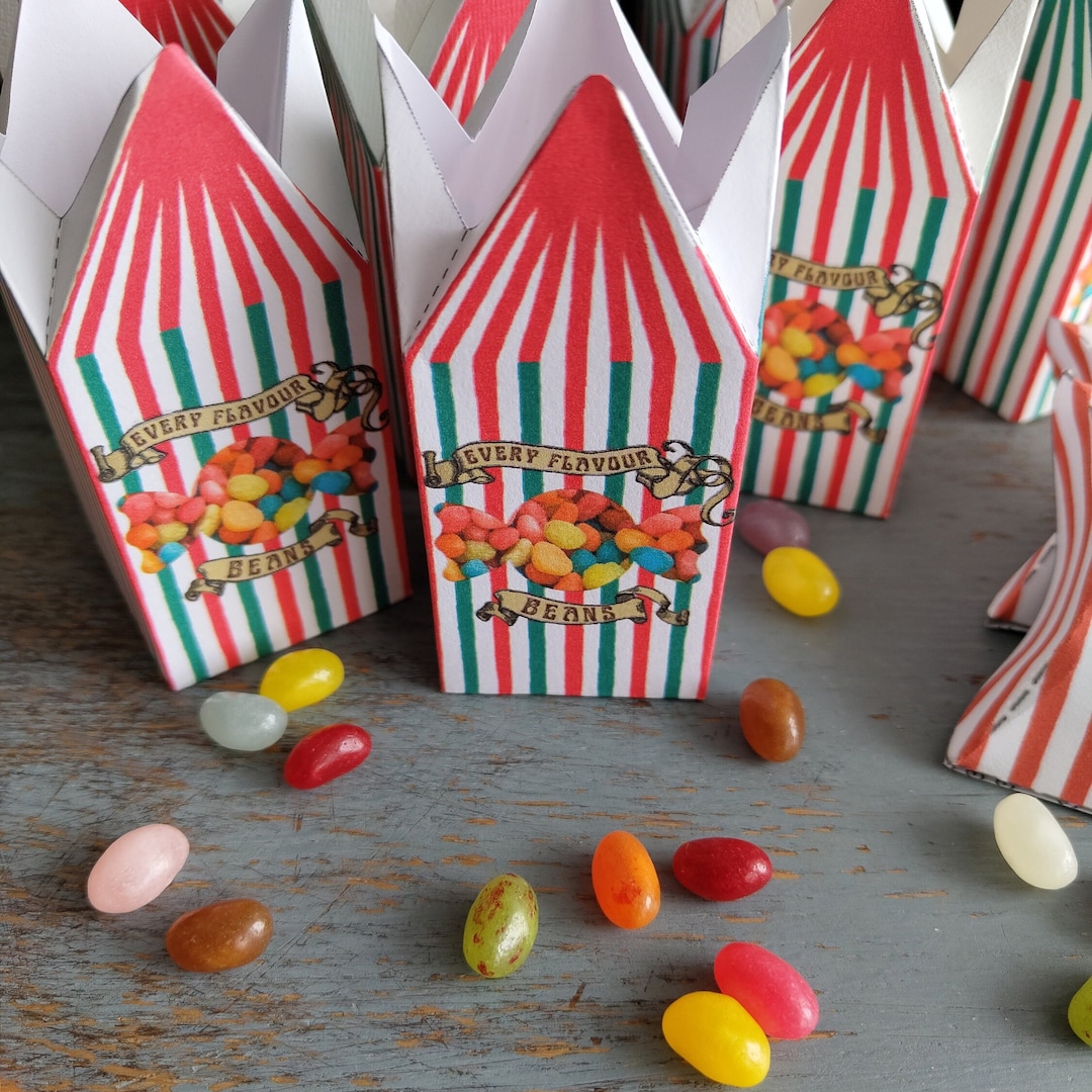 Printable Mini Every Flavour Beans Box: Wizard Party Favor Trolley ...
