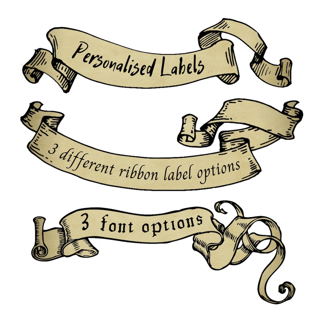 Up to 3 Personalised Wizard PNG Labels Ribbon Map Labels for Digital ...