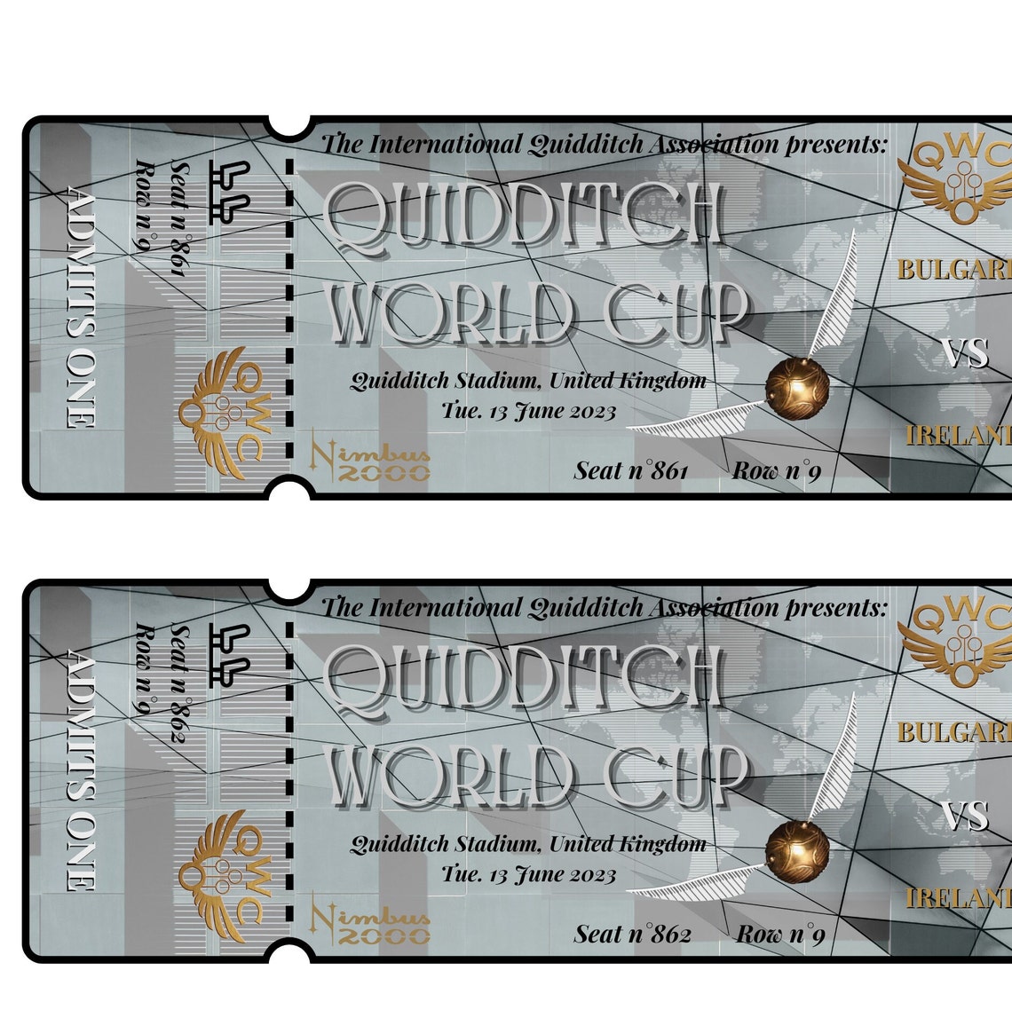Editable Printable Quidditch World Cup Tickets With - Etsy Canada