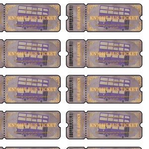 Printable Magic Purple Bus Ticket for Wizard Themed Parties / Gifts ...