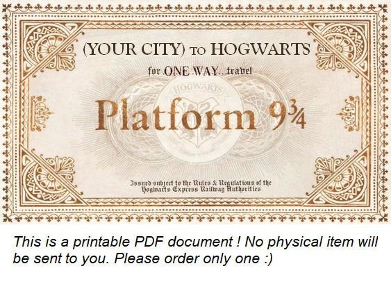 Platform 9 34 Ticket
