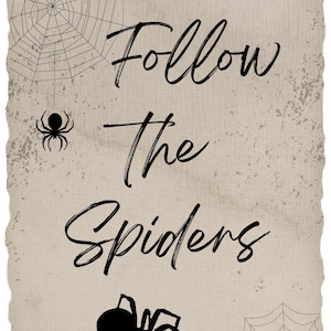 Follow the Spiders Printable Sign Poster for Wizard Themed Events Party ...
