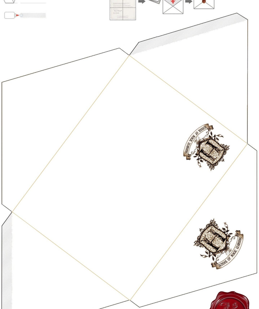 Magic School Transparent Envelope Acceptance Letter Wizard Birthday ...