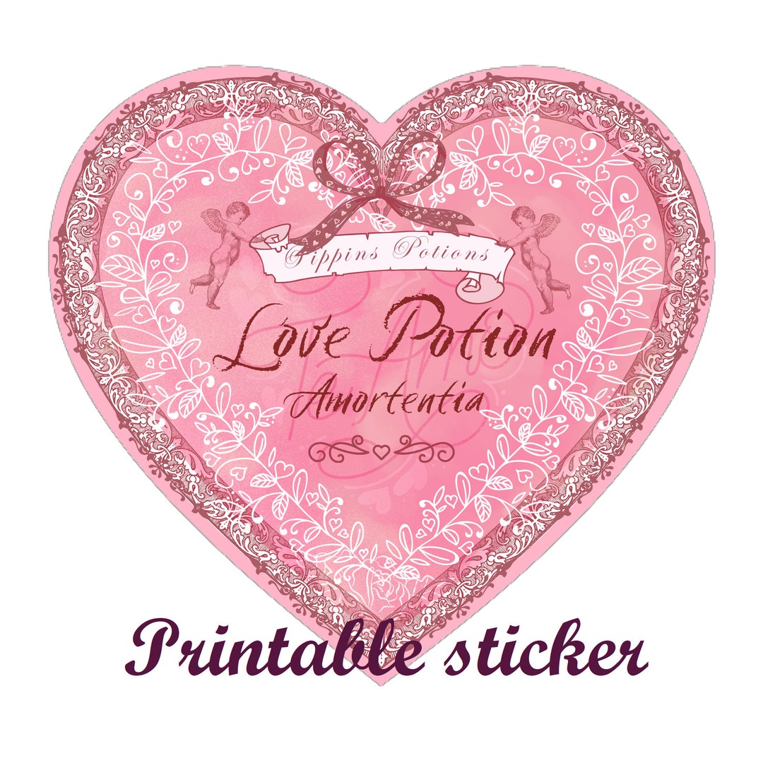 Printable Pink Love Potion Amortentia Sticker / Label for Your DIY ...