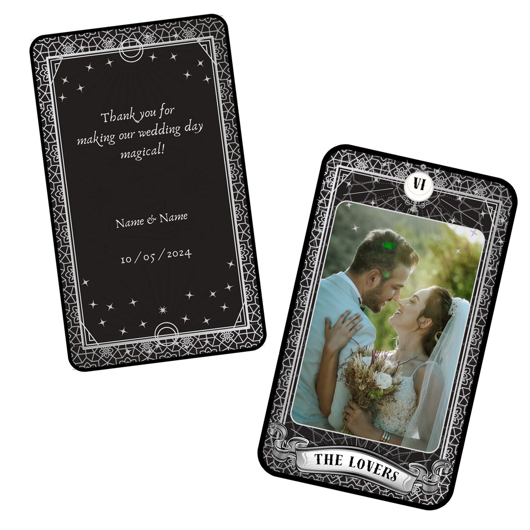 Printable the Lovers Tarot Card With Personalized Message for Wedding ...