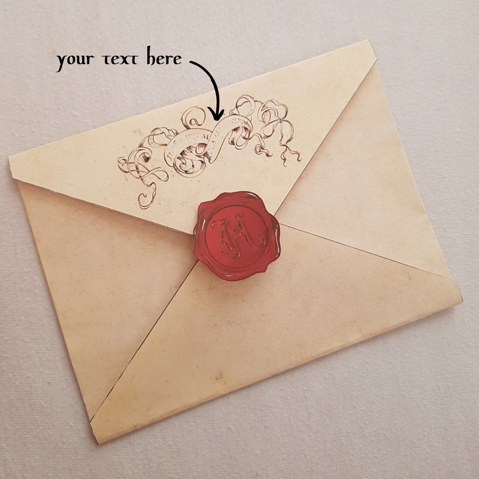 Personalized Wizard Footsteps Envelope Text on Front and Closing Flap ...