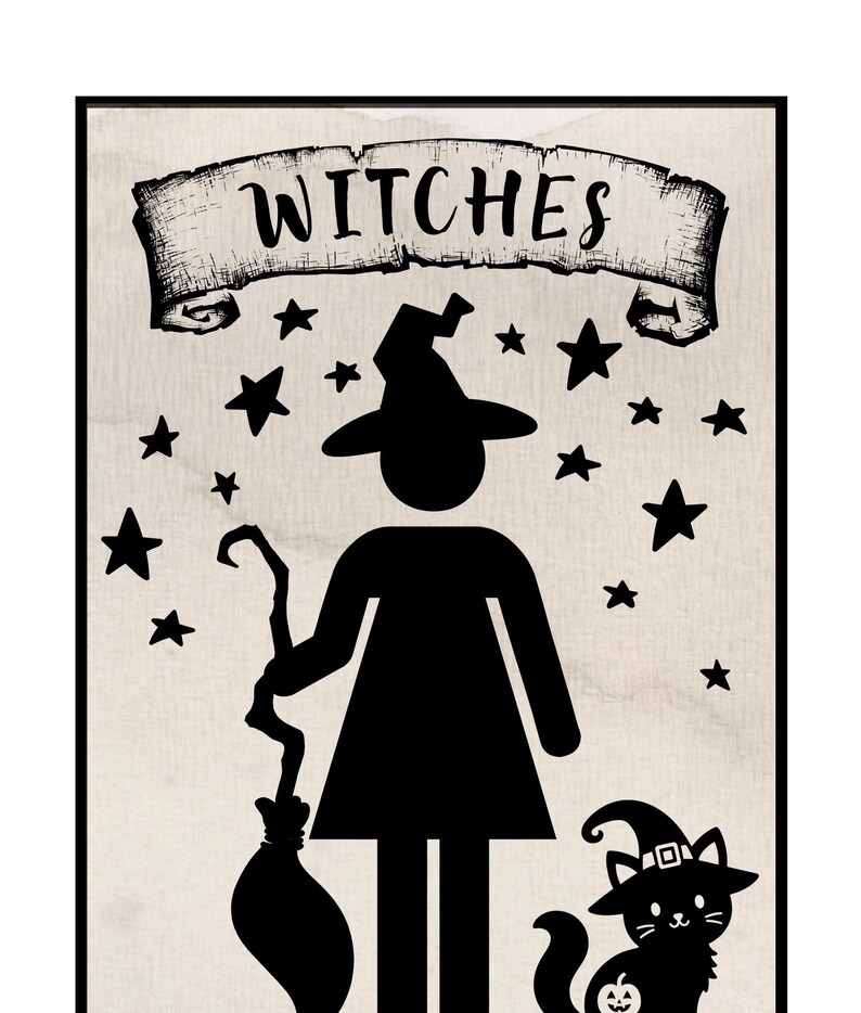 Printable Wizards & Witches Bathroom Signs: HP Themed Party Decor ...