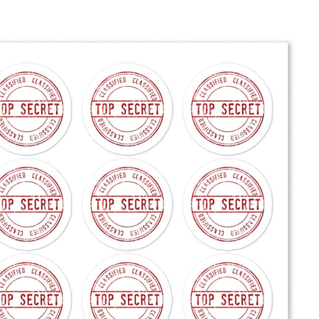 Top Secret Stamp Sticker Transparent Secret Agent Stickers for ...