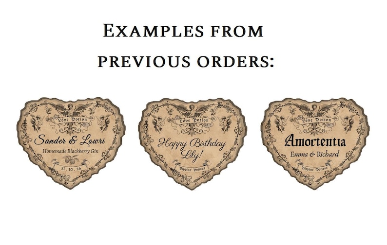 Personalised Wedding Love Potion Printable Label Sticker DIY Crafting ...