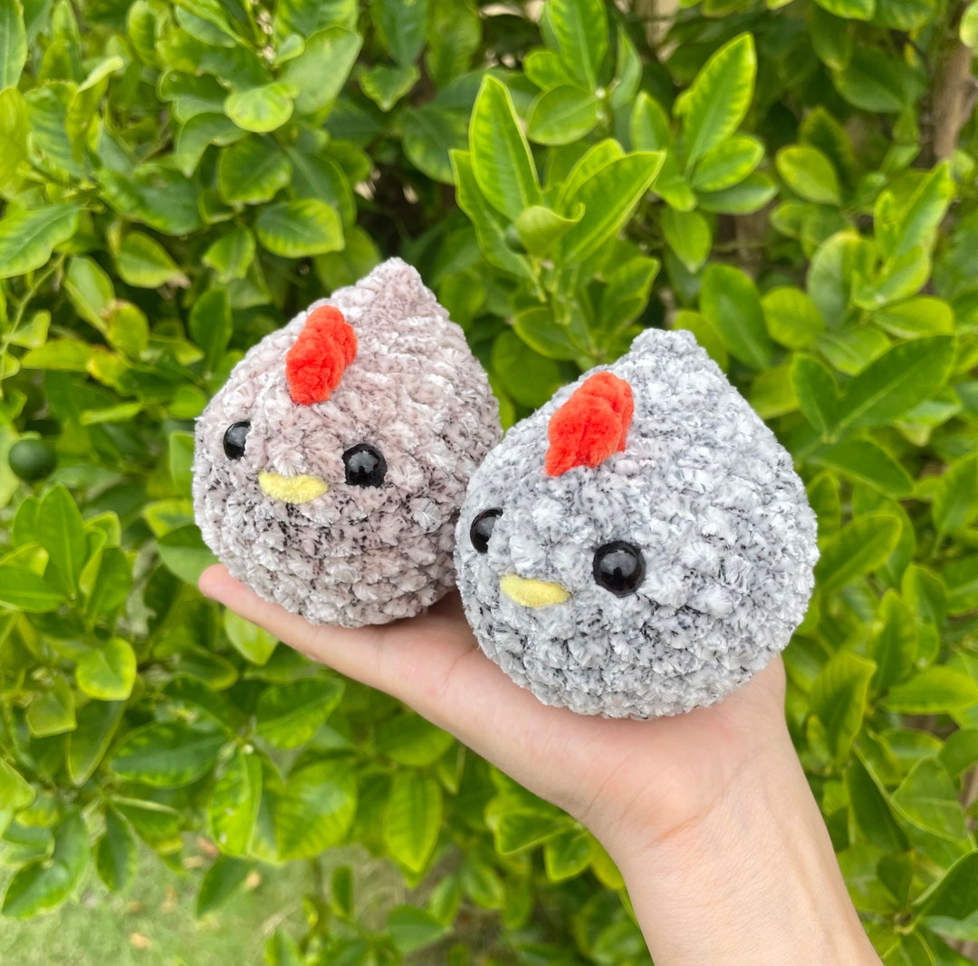Crochet Fluffy Chicken Plushie Chubby Plush Novelty Gift - Etsy