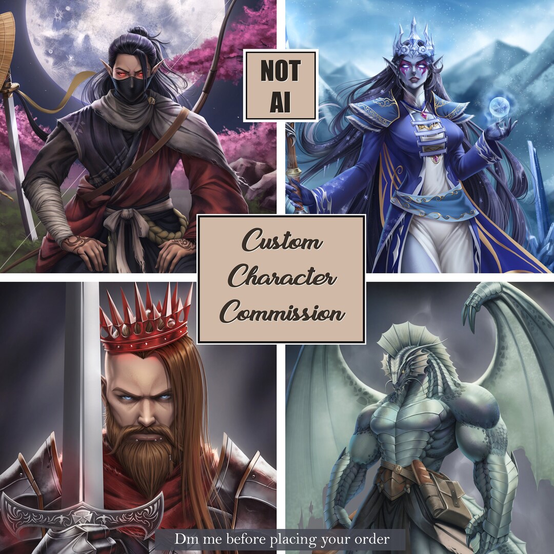 Custom Dnd Character Art Commission OC Dungeons and Dragons - Etsy UK