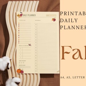 Fall Daily Planner Printable Page, Autumn Daily Planner, Digital ...