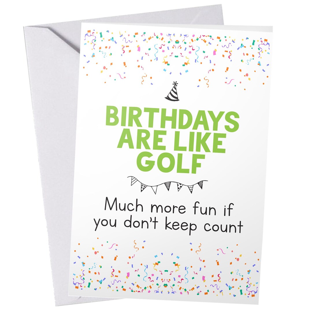 Funny & Rude Golfer Birthday Greeting Card for Him or Her - Golfing ...
