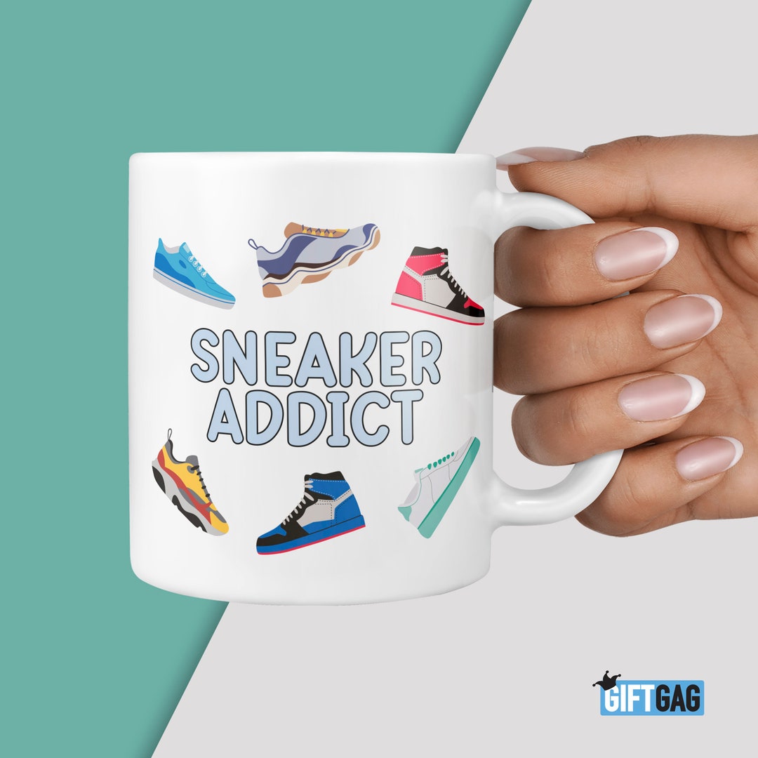 SNEAKER ADDICT Gift Mug- Funny Present for Friend Who Collects Trainers ...