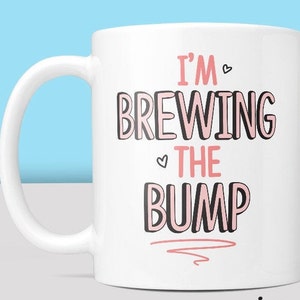 Bump Brewing Funny Gift Mug Set Gifts for New Parents, Baby Due Gifts ...