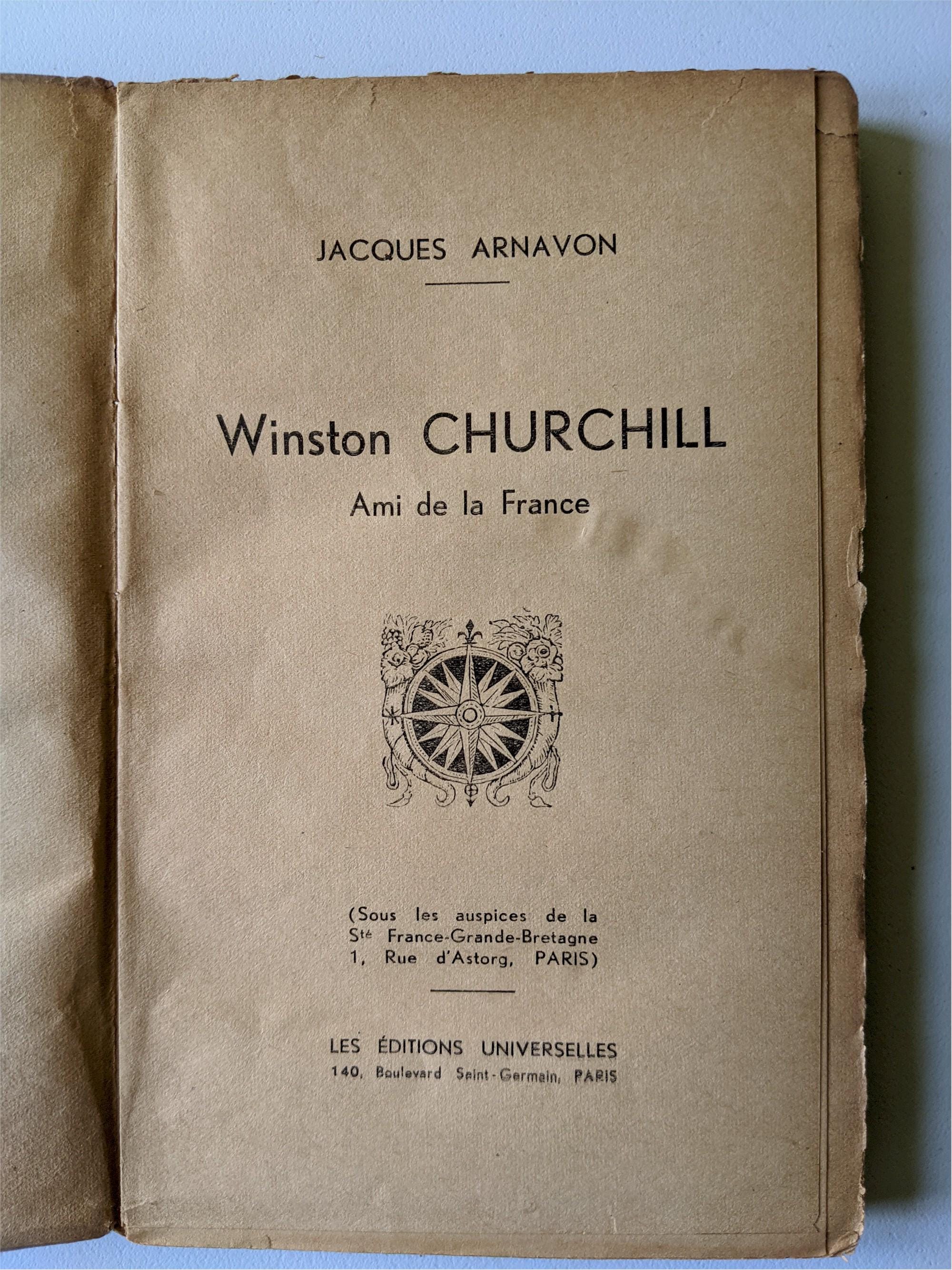 Winston Churchill Ou "l'ami De La France" by Jacques Arnavon 1944 in ...