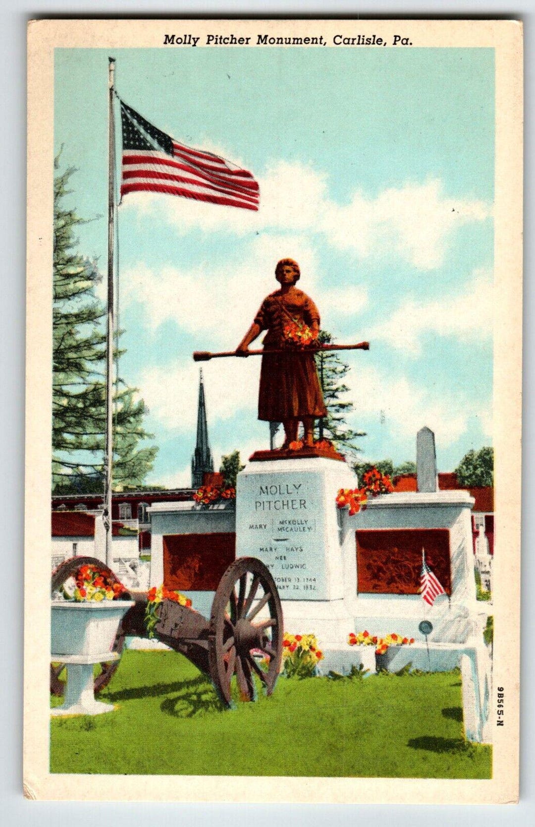 Molly Pitcher Memorial Monument Statue Carlisle Pennsylvania Postcard ...