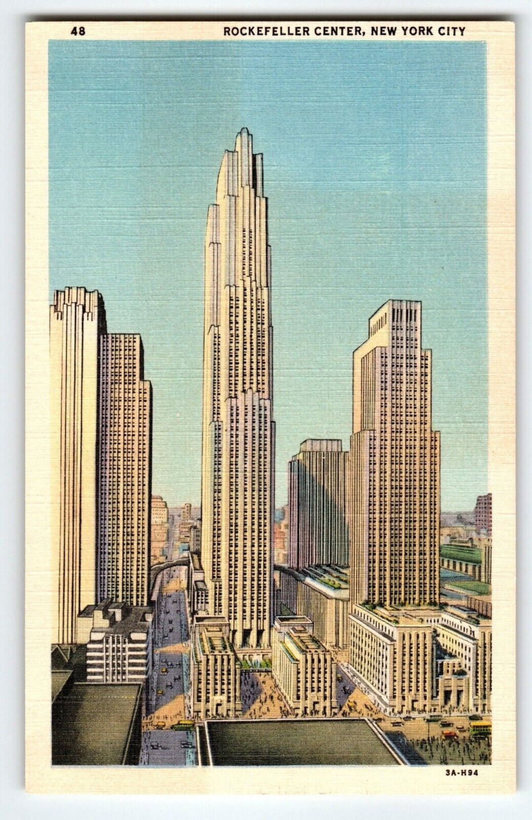 Rockefeller Center Buildings New York City Postcard Linen Curt Teich ...