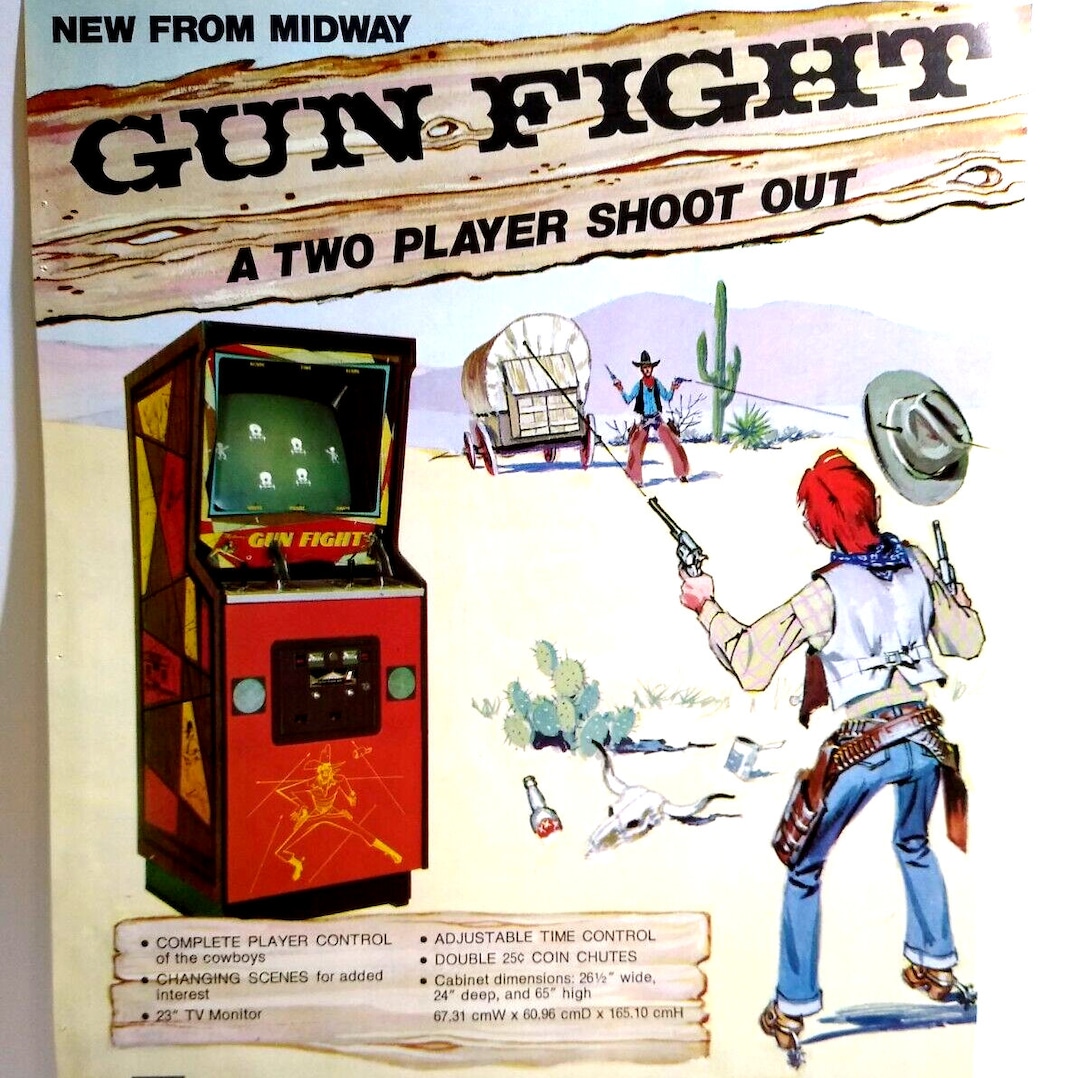 Gun Fight Arcade Flyer Original Vintage Retro Video Game - Etsy
