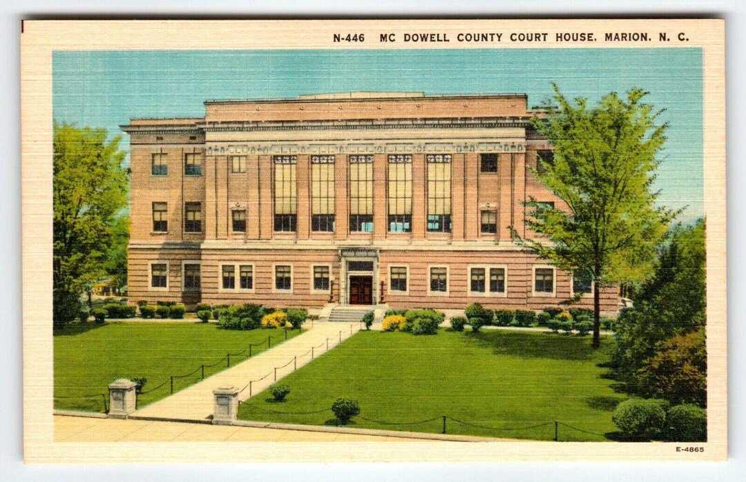 Mc Dowell Country Court House Building Marion North Carolina Linen ...