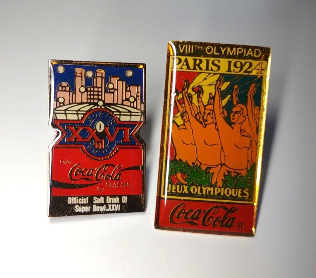 Coca Cola Enamel Badges Set of 2 Paris VIII Olympiad & Super - Etsy