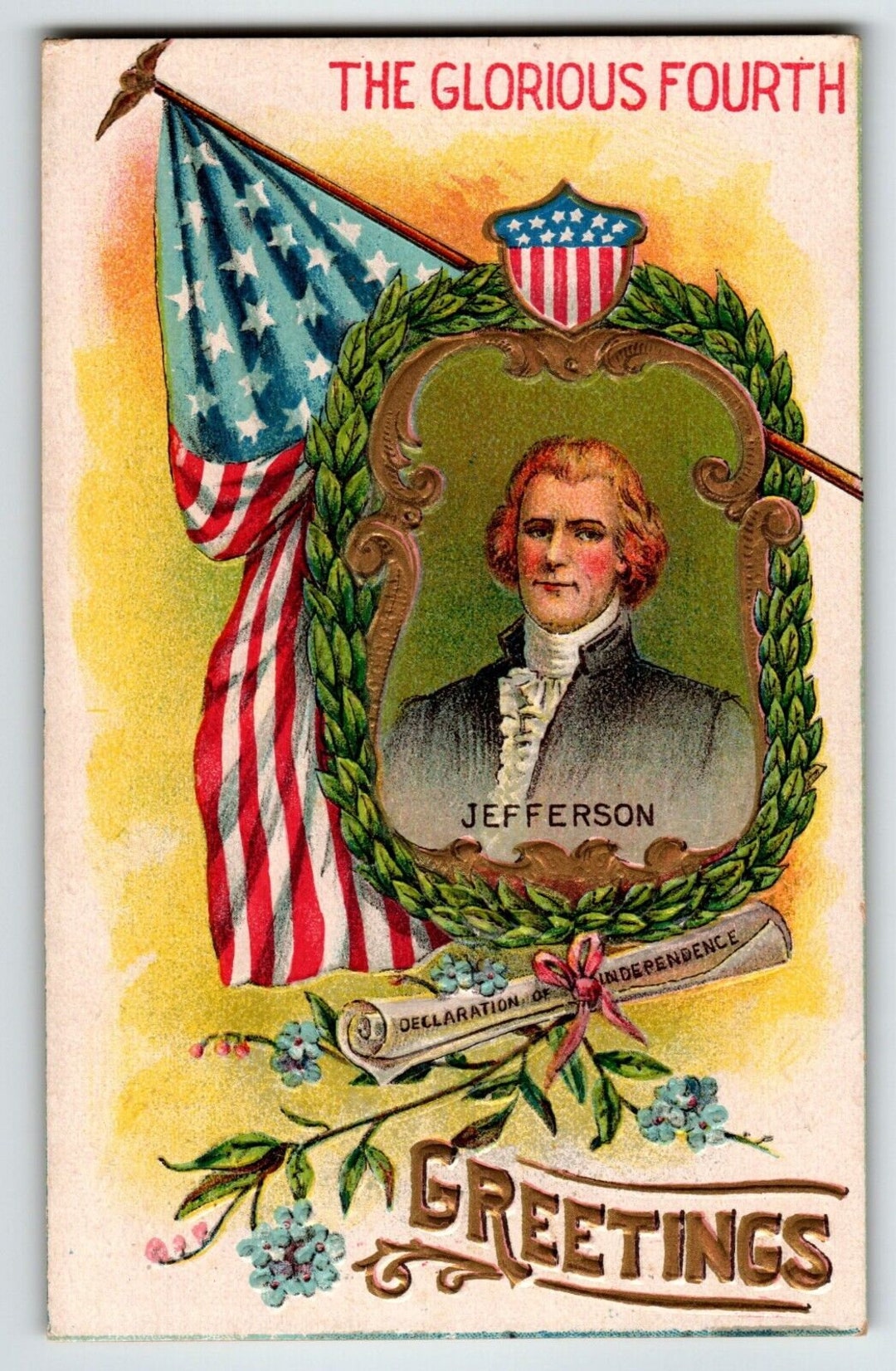 4th of July Postcard Thomas Jefferson Patriotic USA Declaration of ...
