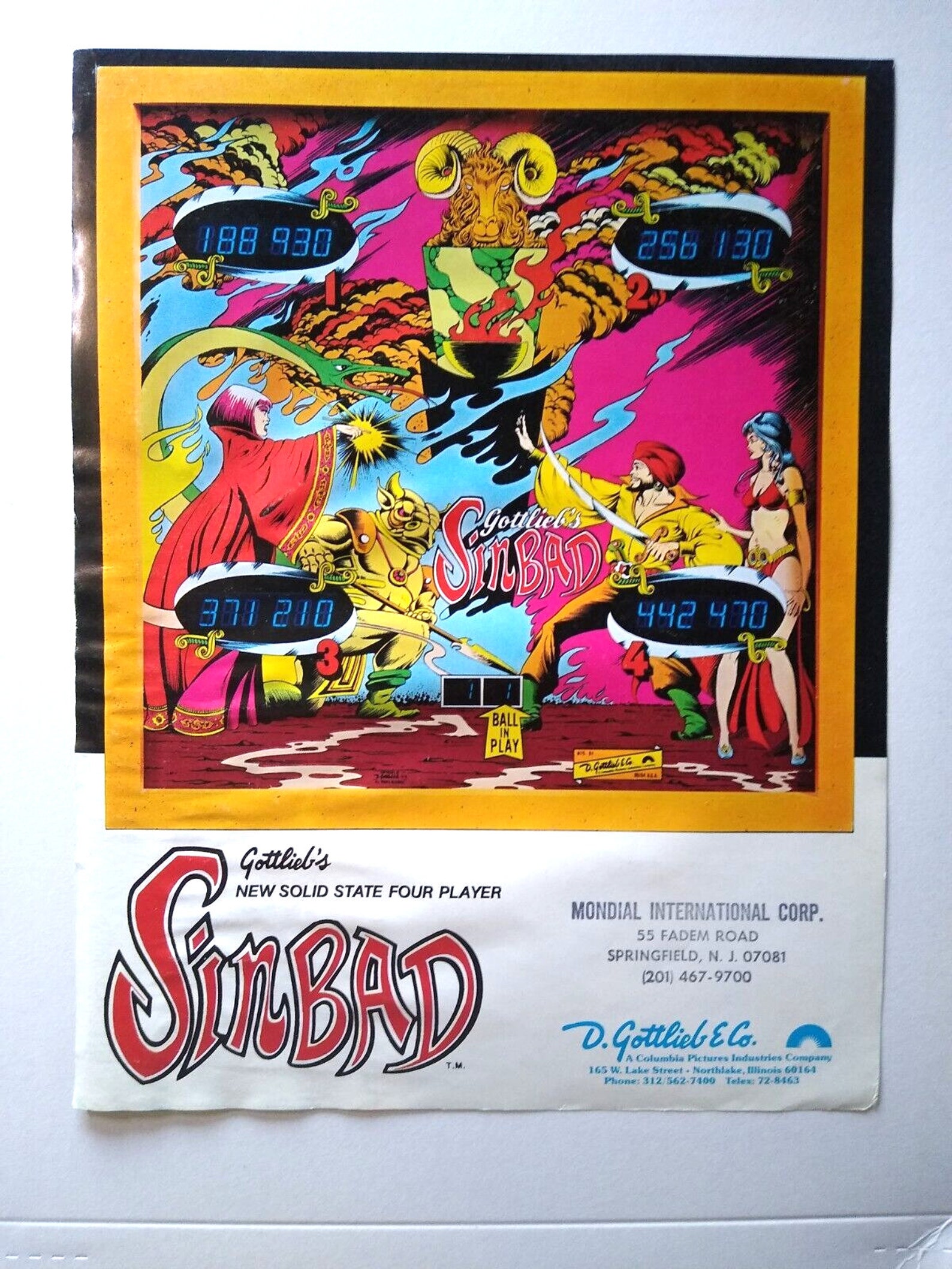 Sinbad Pinball Flyer Original Vintage 1978 Promo Artwork Retro - Etsy