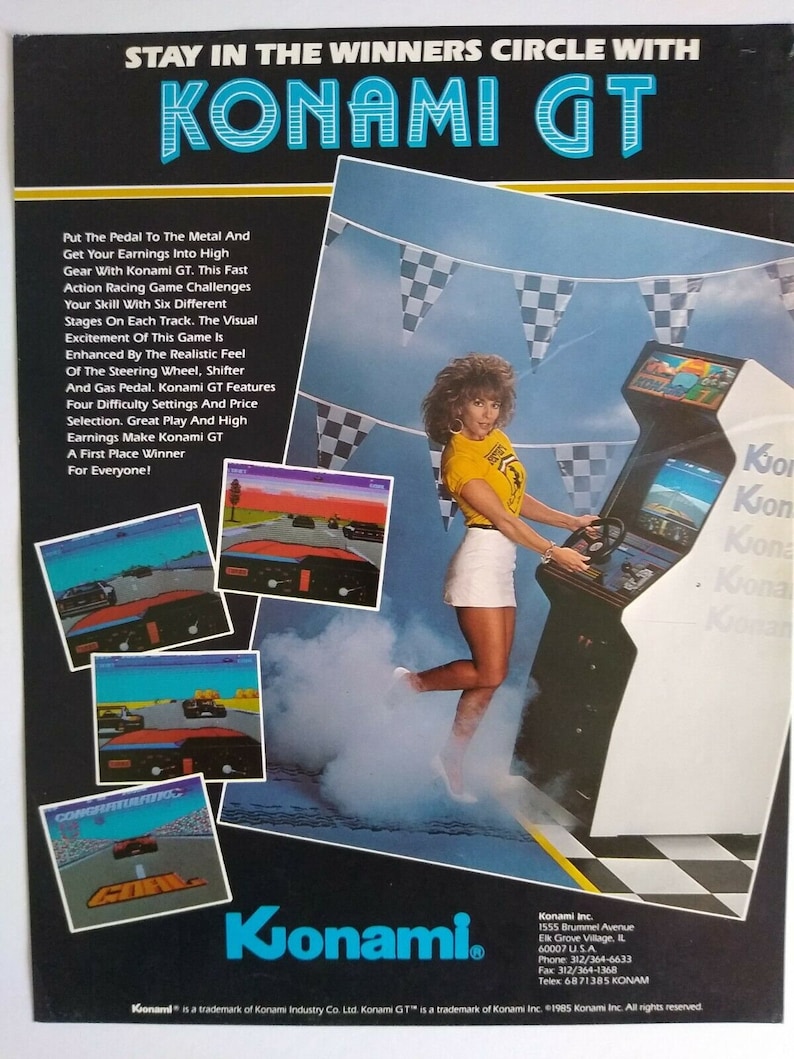 Konami GT Arcade FLYER Original 1985 Video Game Art Print | Etsy